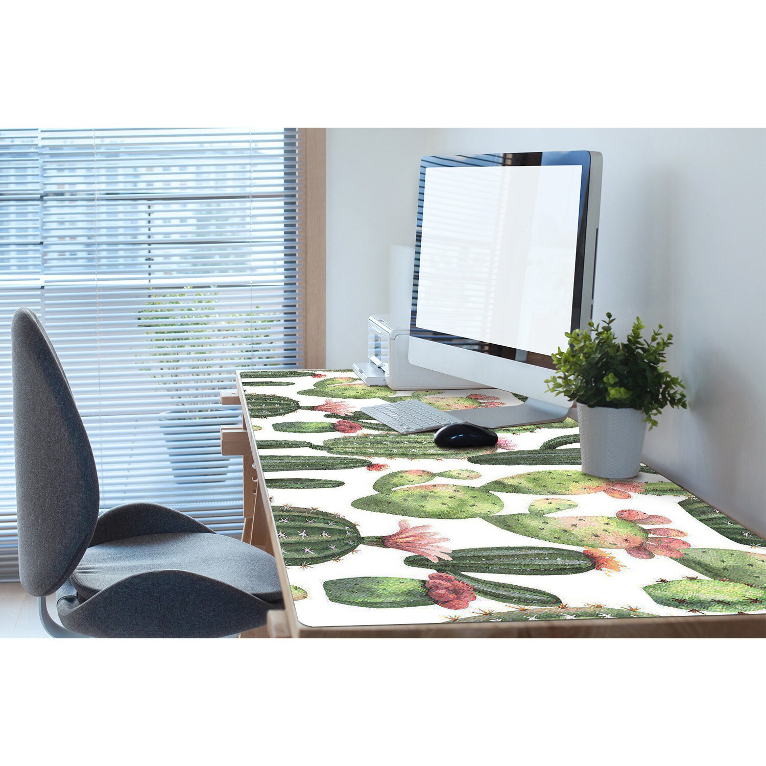 Mapa birou, protectie birou, Cactusi Cu Tepi, Verde, 120 cm x 60 cm ...