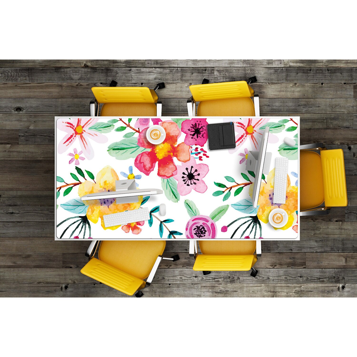 Mapa birou, din PVC, pentru protectie birou, Gradina Magica, Multicolor ...