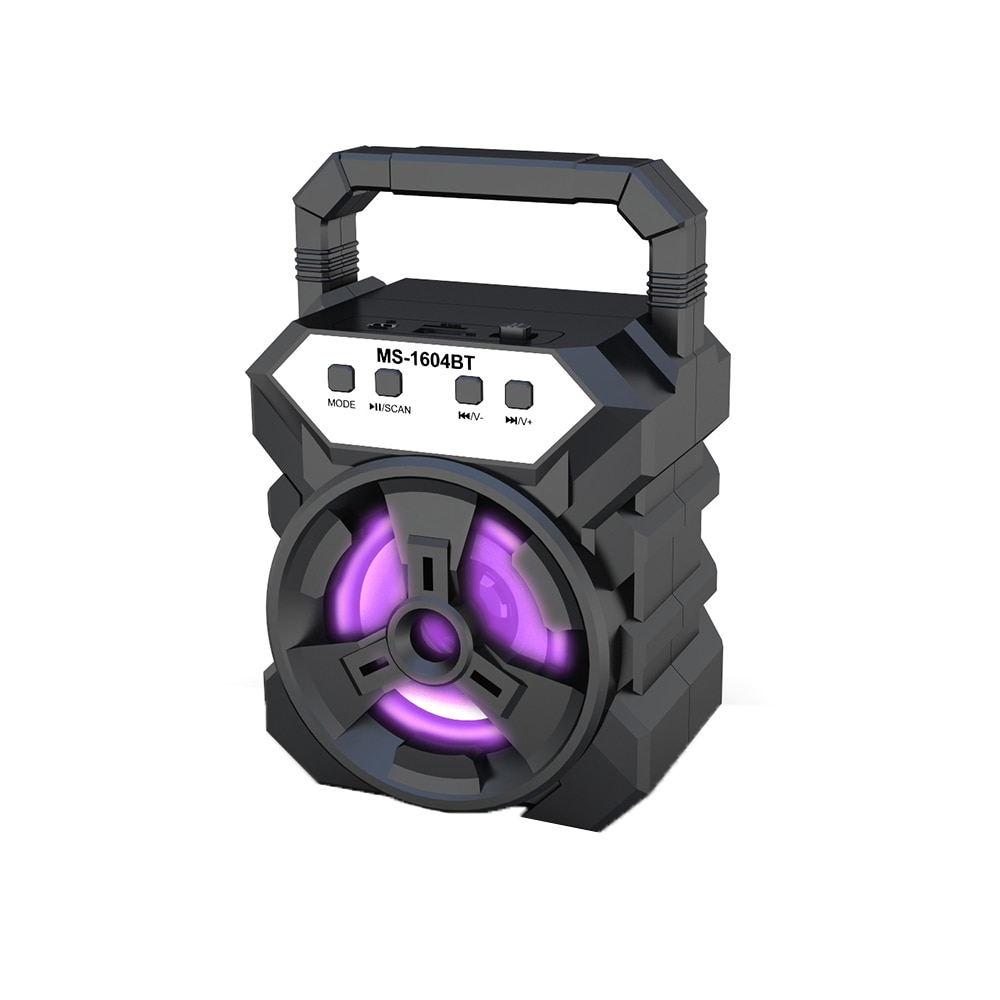 Boxa Portabila MS 1604BT, lumini LED si maner, 18W P.M.P.O - eMAG.ro
