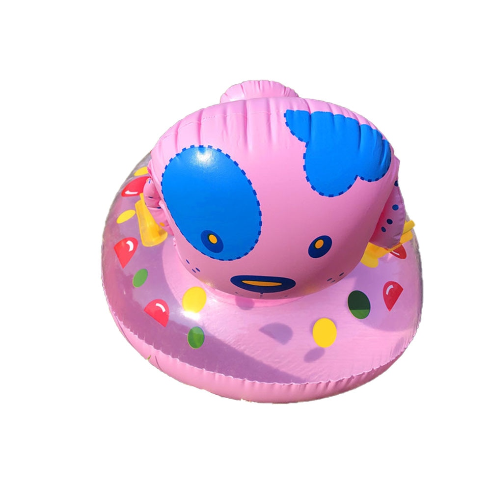 Colac de inot gonflabil pentru bebelusi, Cu manere, Catel, Roz - eMAG.ro