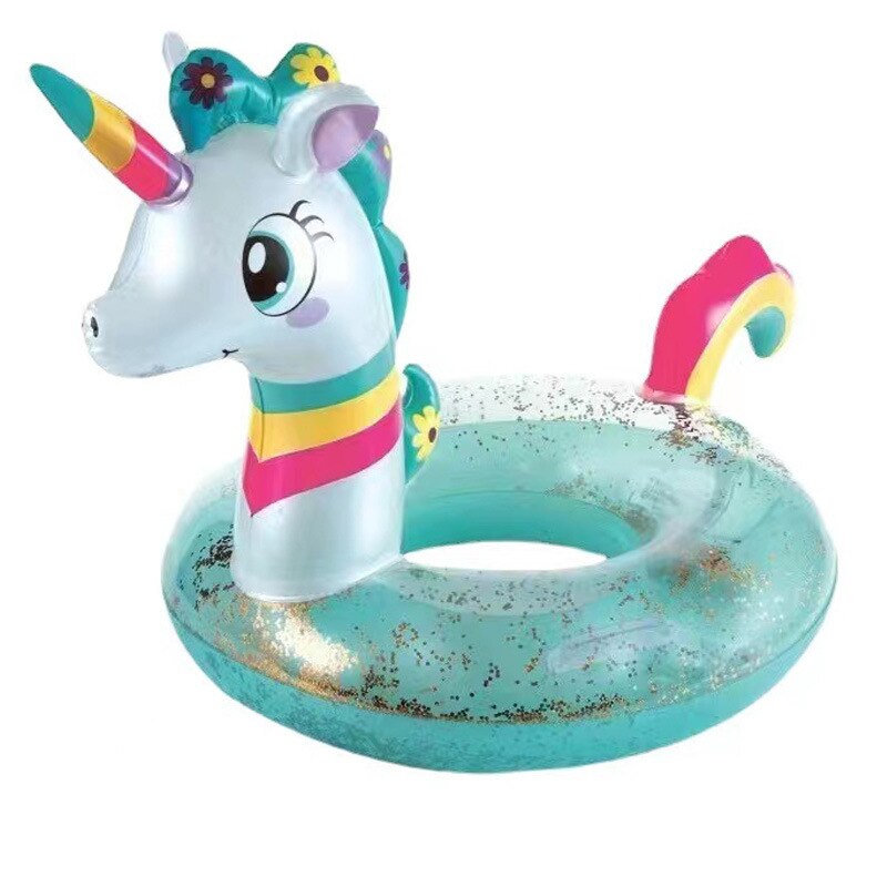 Colac de inot gonflabil, Cu manere, 1-6 ani, Unicorn, Verde - eMAG.ro