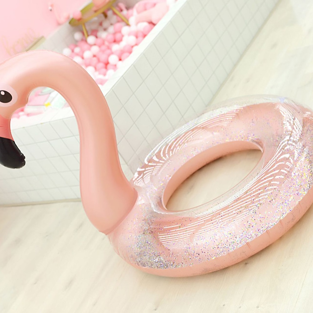 Colac de inot gonflabil, Cu flamingo, Roz - eMAG.ro