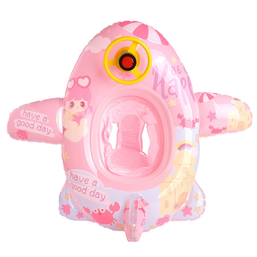 Colac de inot gonflabil pentru copii, Cu avion, Roz - eMAG.ro