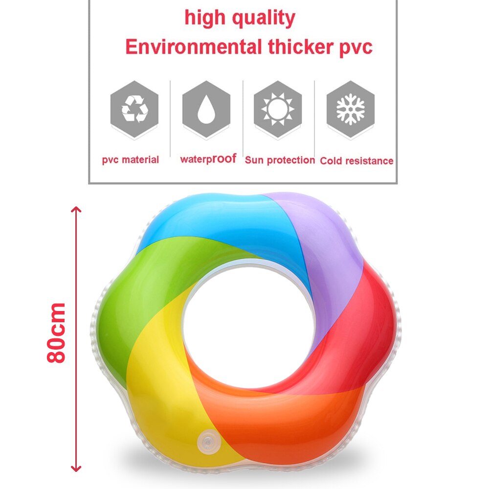 Colac gonflabil, PVC, 80 cm, Multicolor - eMAG.ro