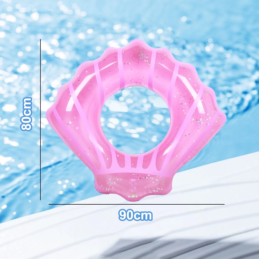 Colac de inot gonflabil, PVC, Forma scoica, 90 x 80 cm, Roz - eMAG.ro