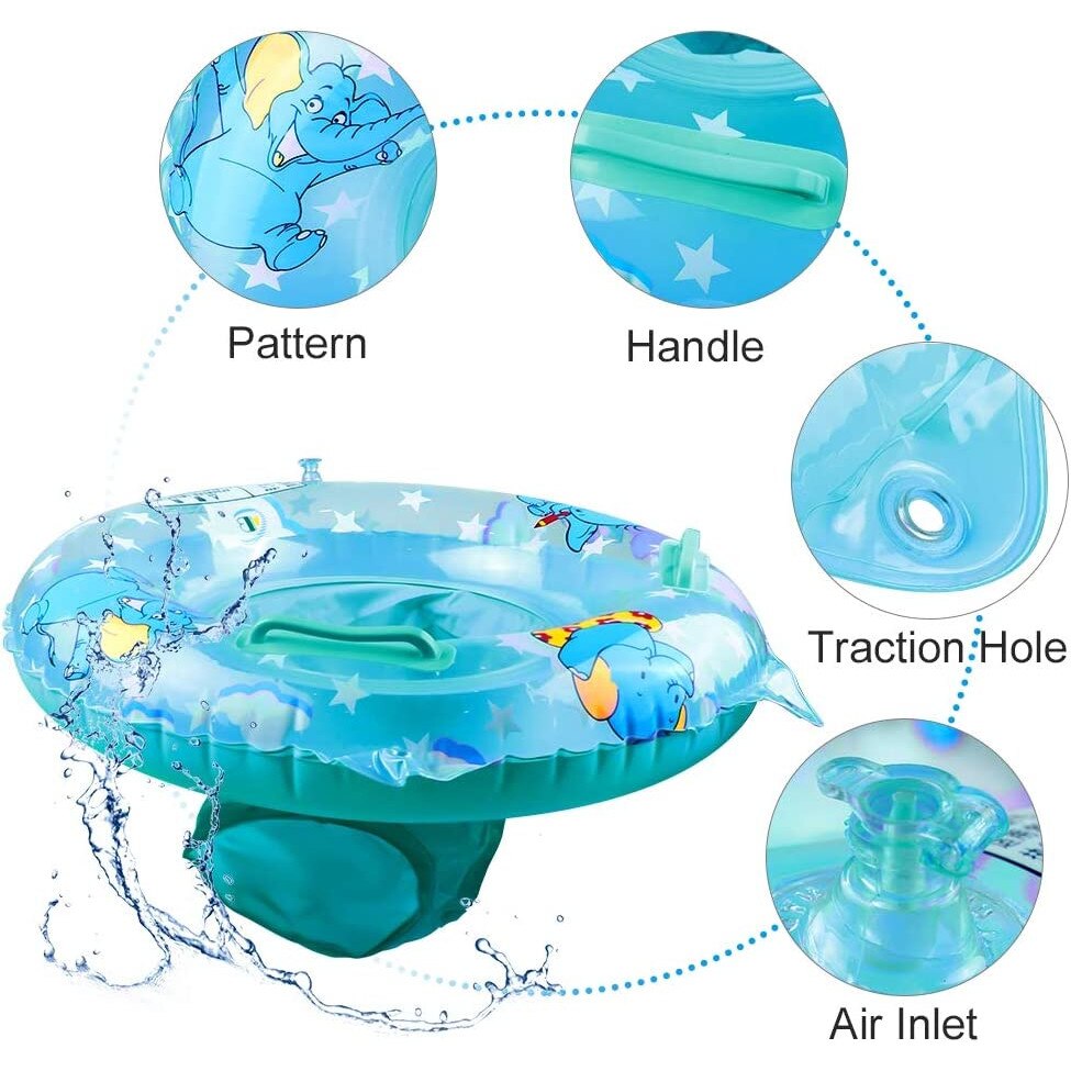 Colac de inot pentru bebelusi, PVC, Albastru, 50 cm, Elefant - eMAG.ro