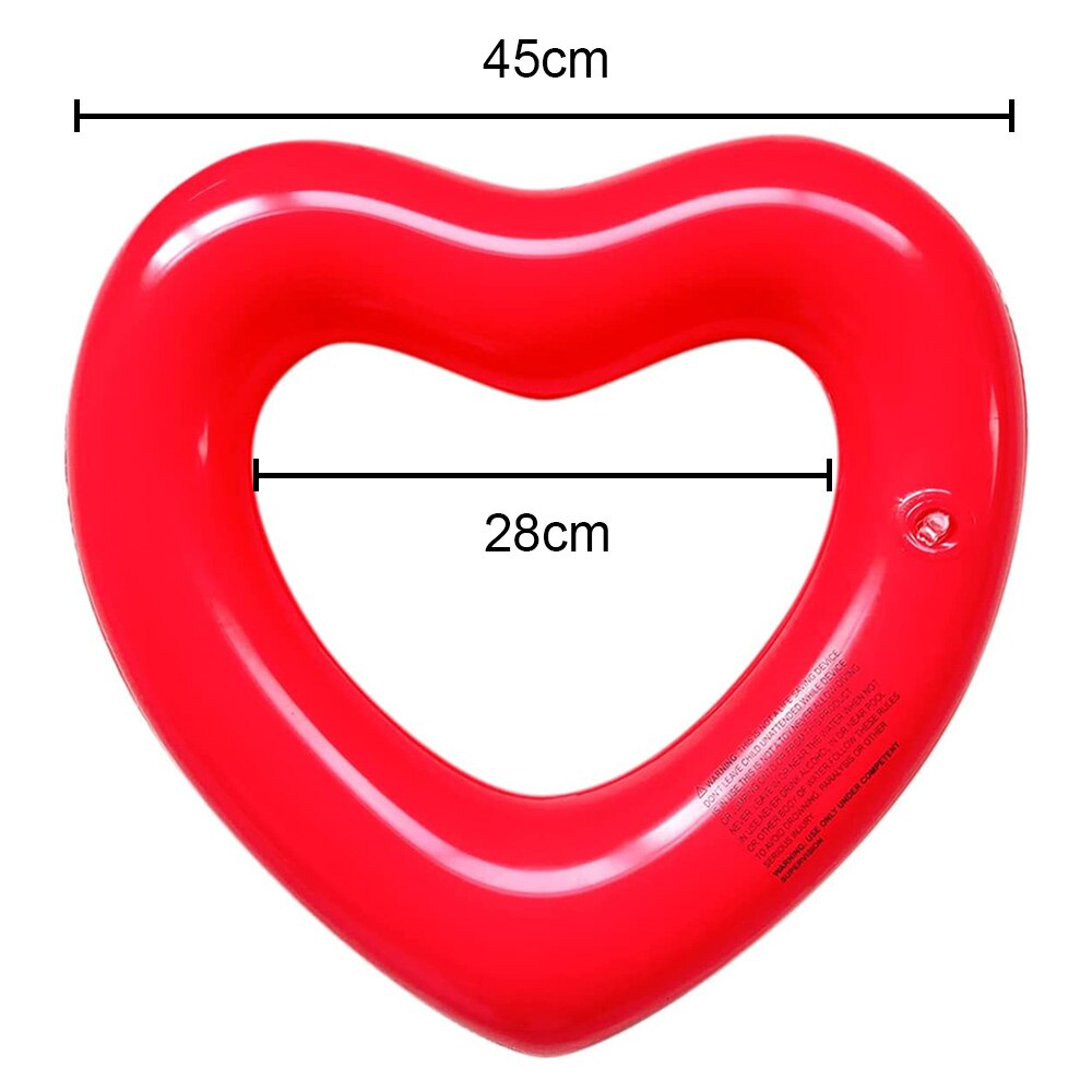 Colac de inot pentru piscina, JeiibrZui, PVC, Model Inima, Rosu - eMAG.ro