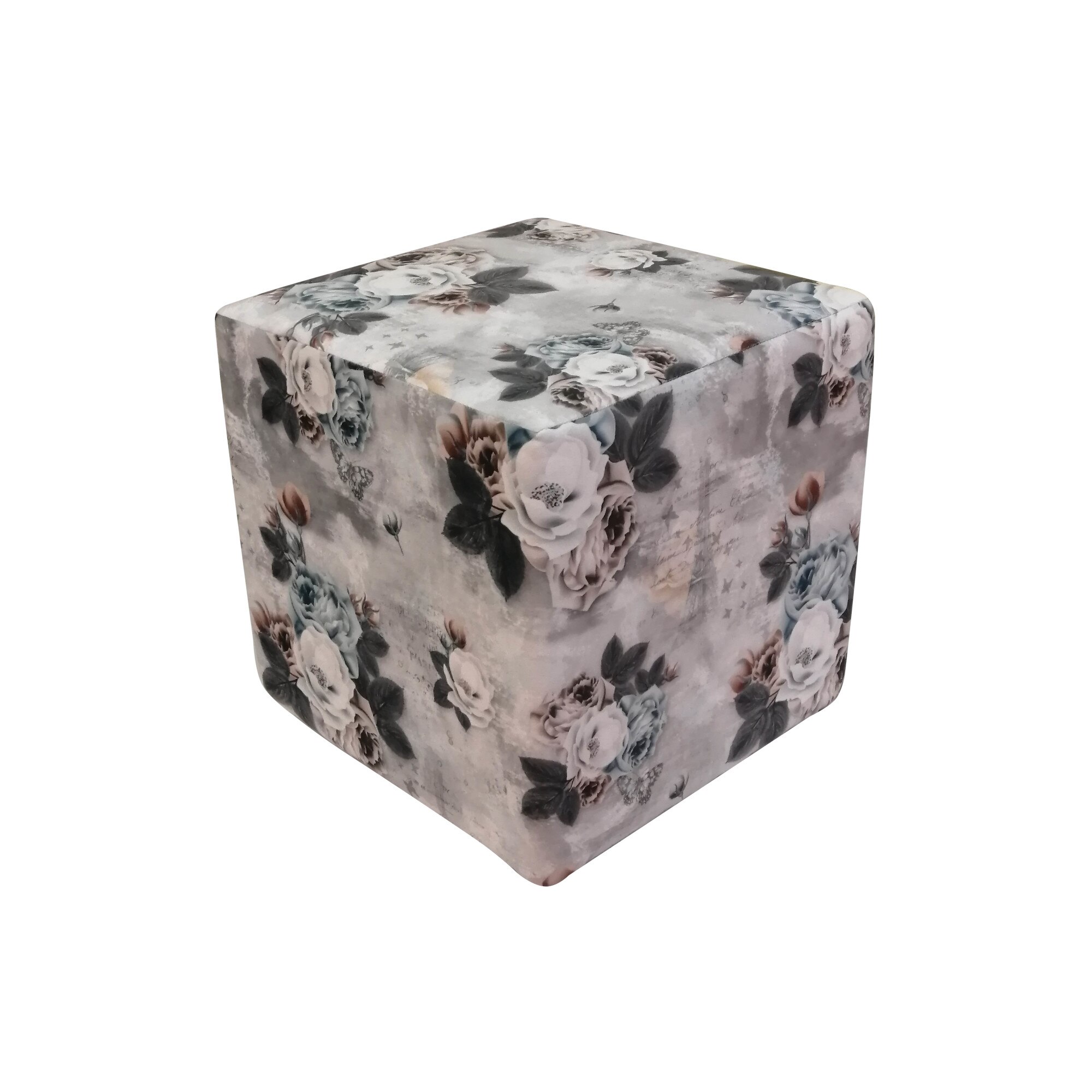 Taburet pe structura de lemn, Spring, 42x42x42 cm, Hande, Multicolor ...