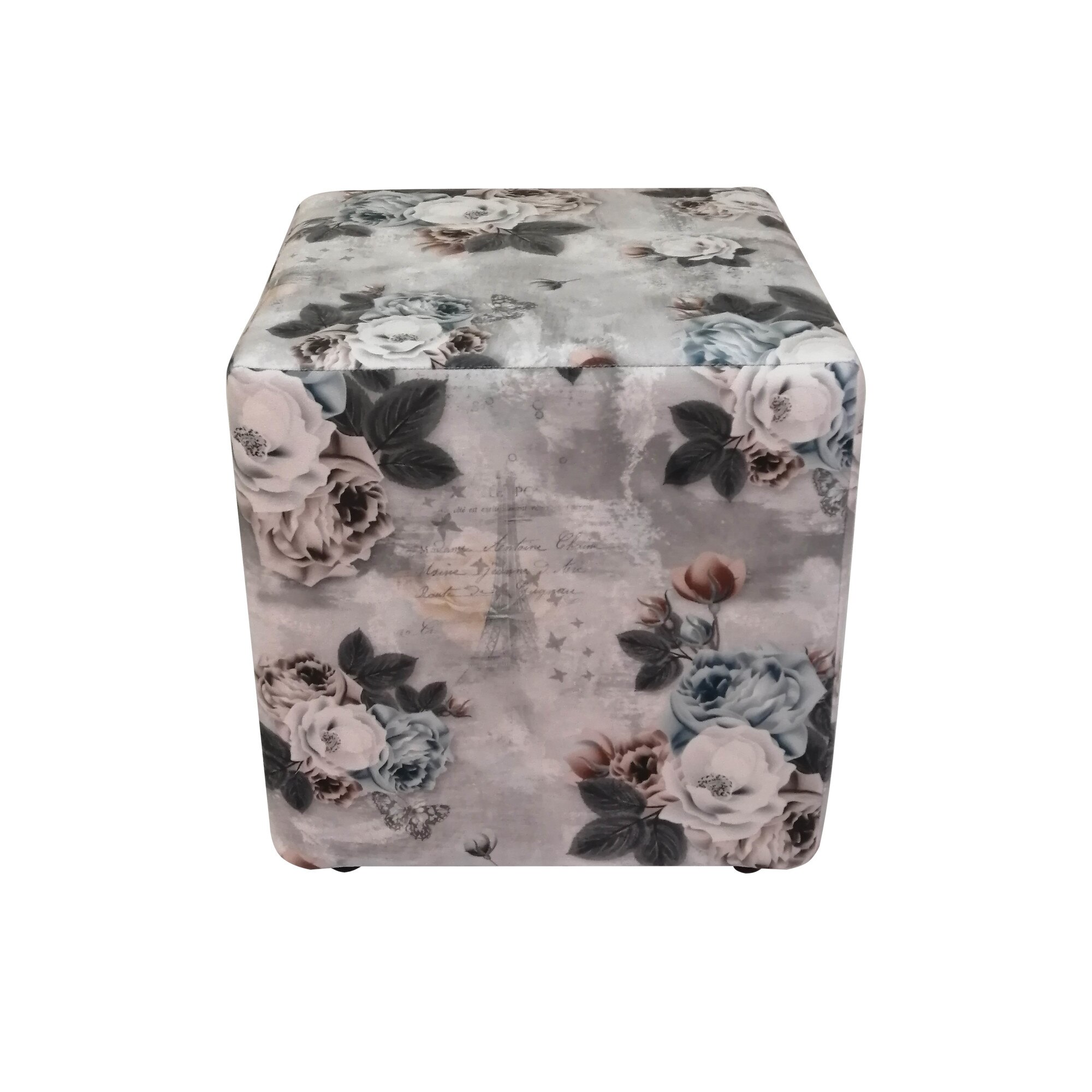 Taburet pe structura de lemn, Spring, 42x42x42 cm, Hande, Multicolor ...