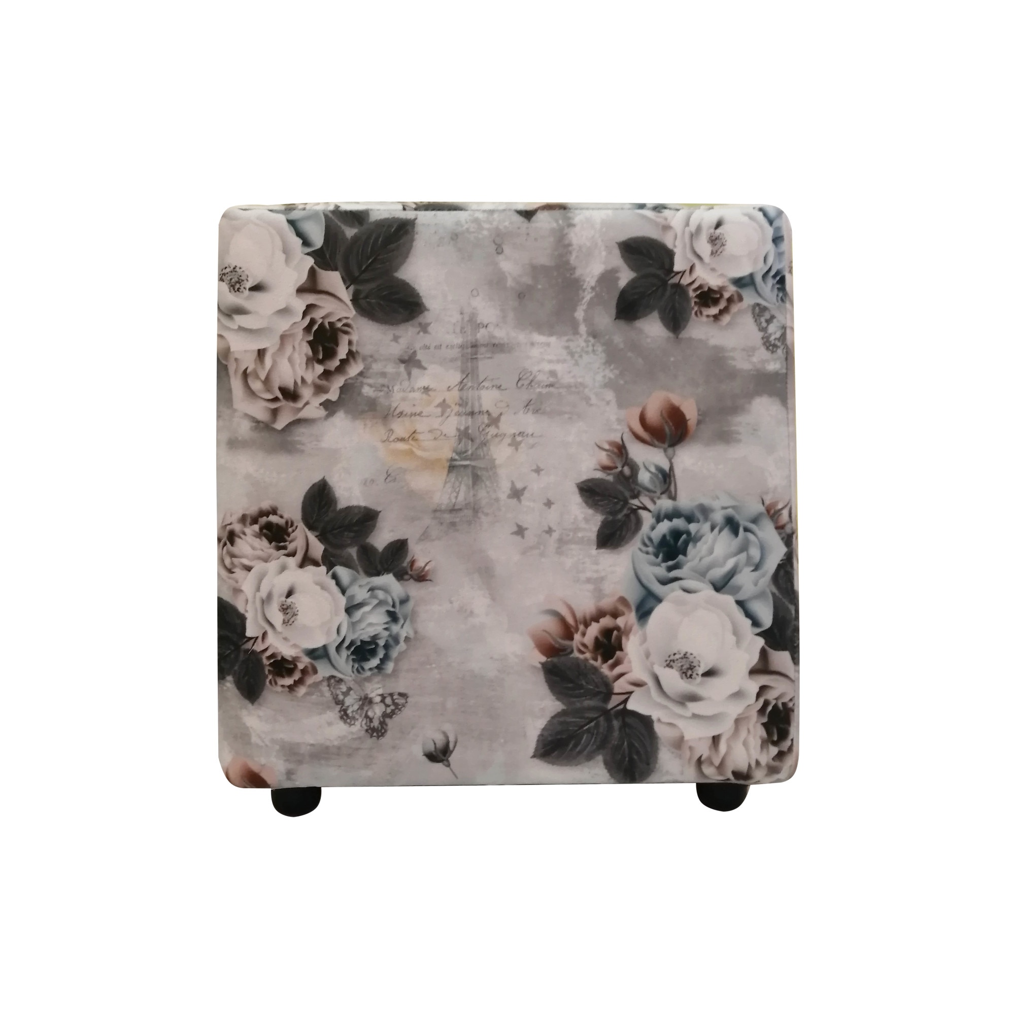 Taburet pe structura de lemn, Spring, 42x42x42 cm, Hande, Multicolor ...