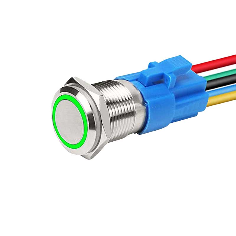 Buton 16mm cu Revenire si Led Verde, 220V - eMAG.ro