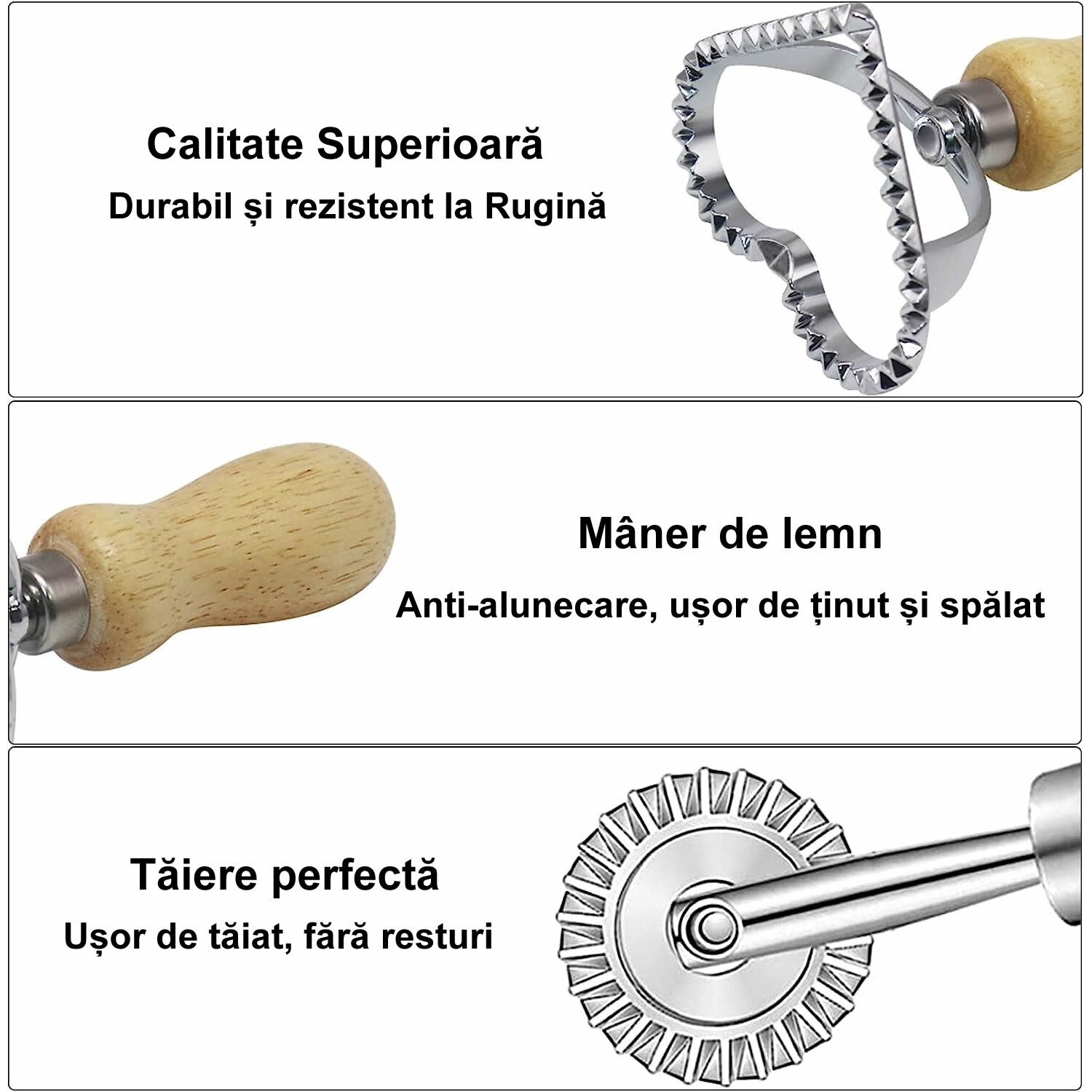 Set 4 Forme Ravioli, Inox, Forma Inima inclusa, Bukate® - eMAG.ro