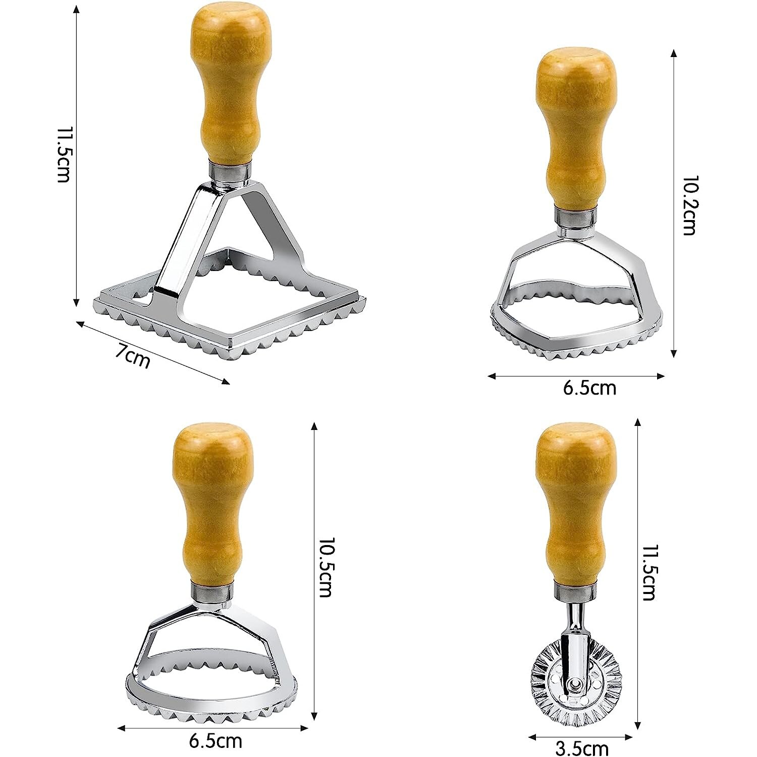 Set 4 Forme Ravioli, Inox, Forma Inima inclusa, Bukate® - eMAG.ro