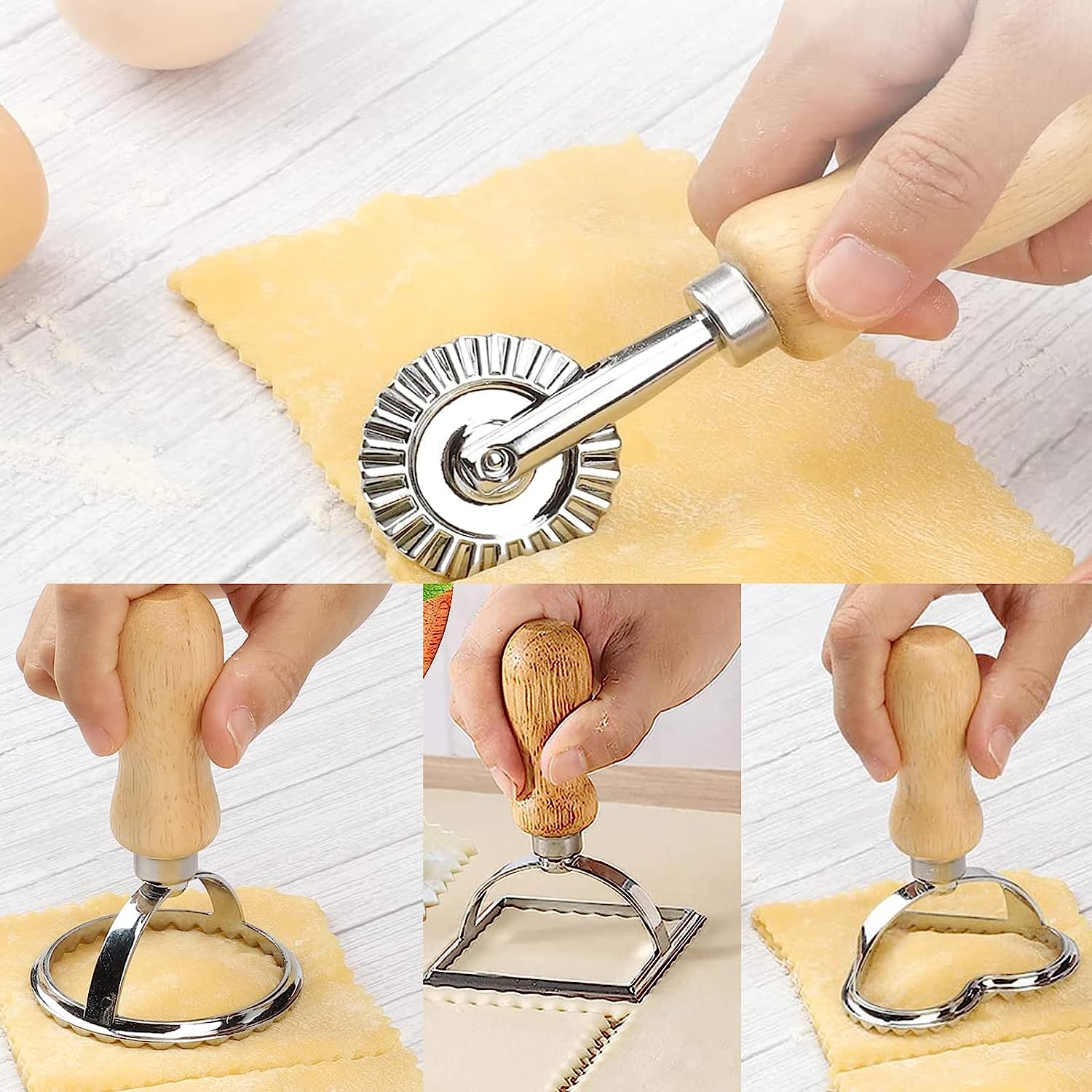 Set 4 Forme Ravioli, Inox, Forma Inima inclusa, Bukate® - eMAG.ro