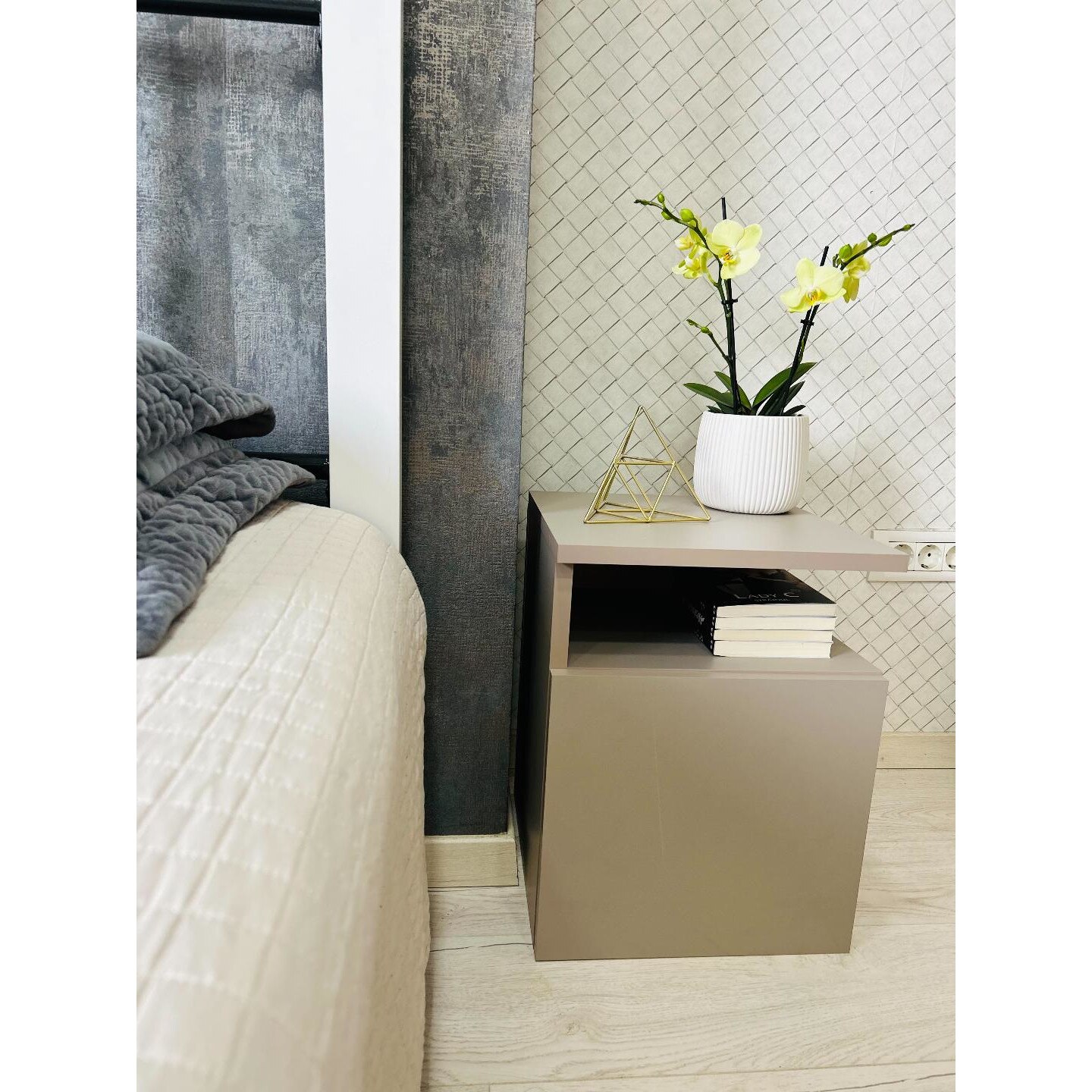 Noptiera din Pal, gri bej 35 cm x35 cm x45 cm - eMAG.ro