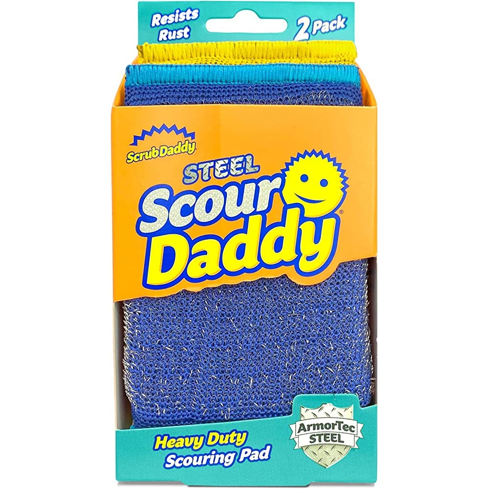 Гъба Scrub Daddy Scour Daddy, Steel, 2 броя, 2 цвята, 13 x 7 см - eMAG.bg