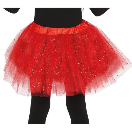 Fusta tutu rosie pentru copii cu sclipici 30cm - eMAG.ro