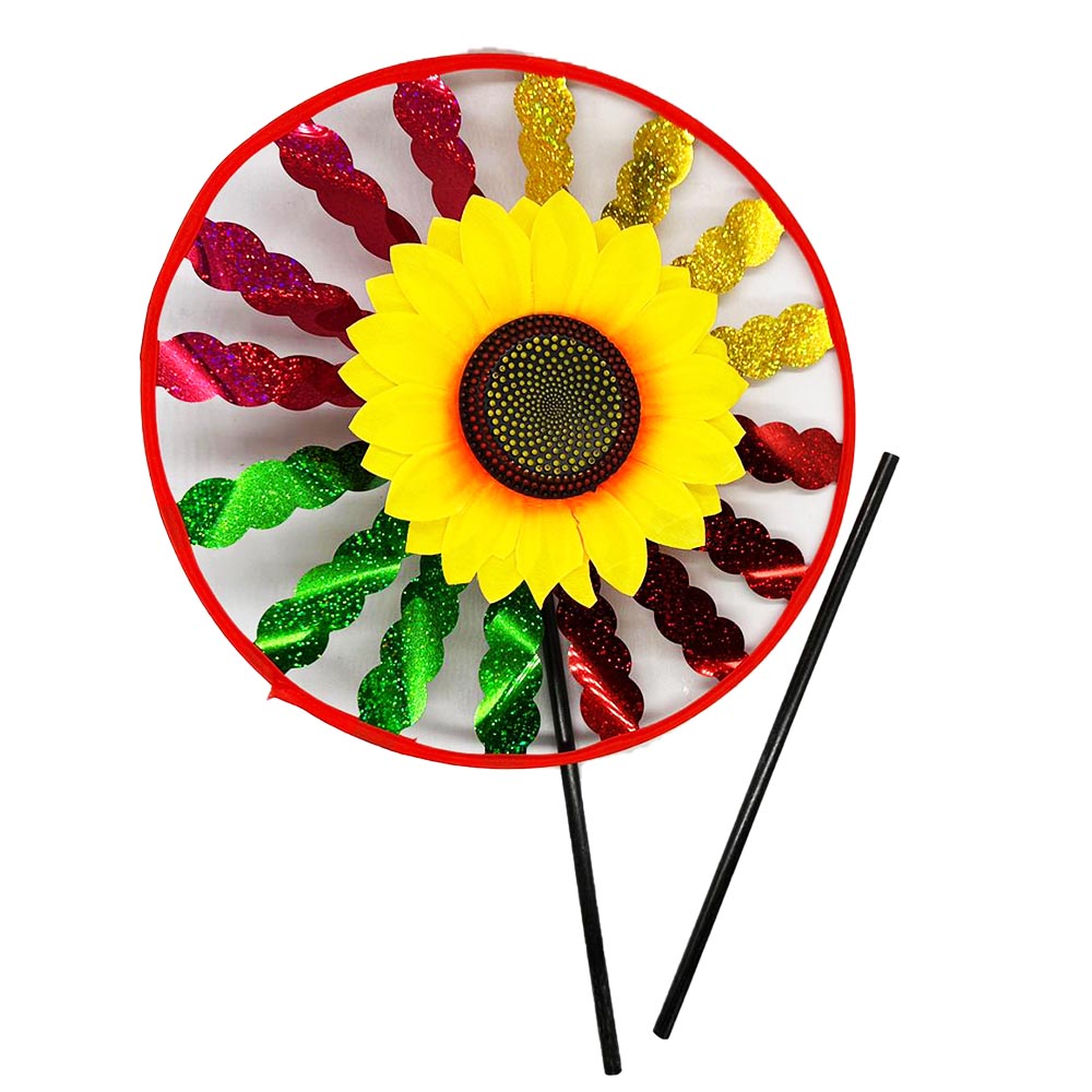 Morisca de vant rotunda, sclipitoare, cu Floarea Soarelui, 29 cm ...
