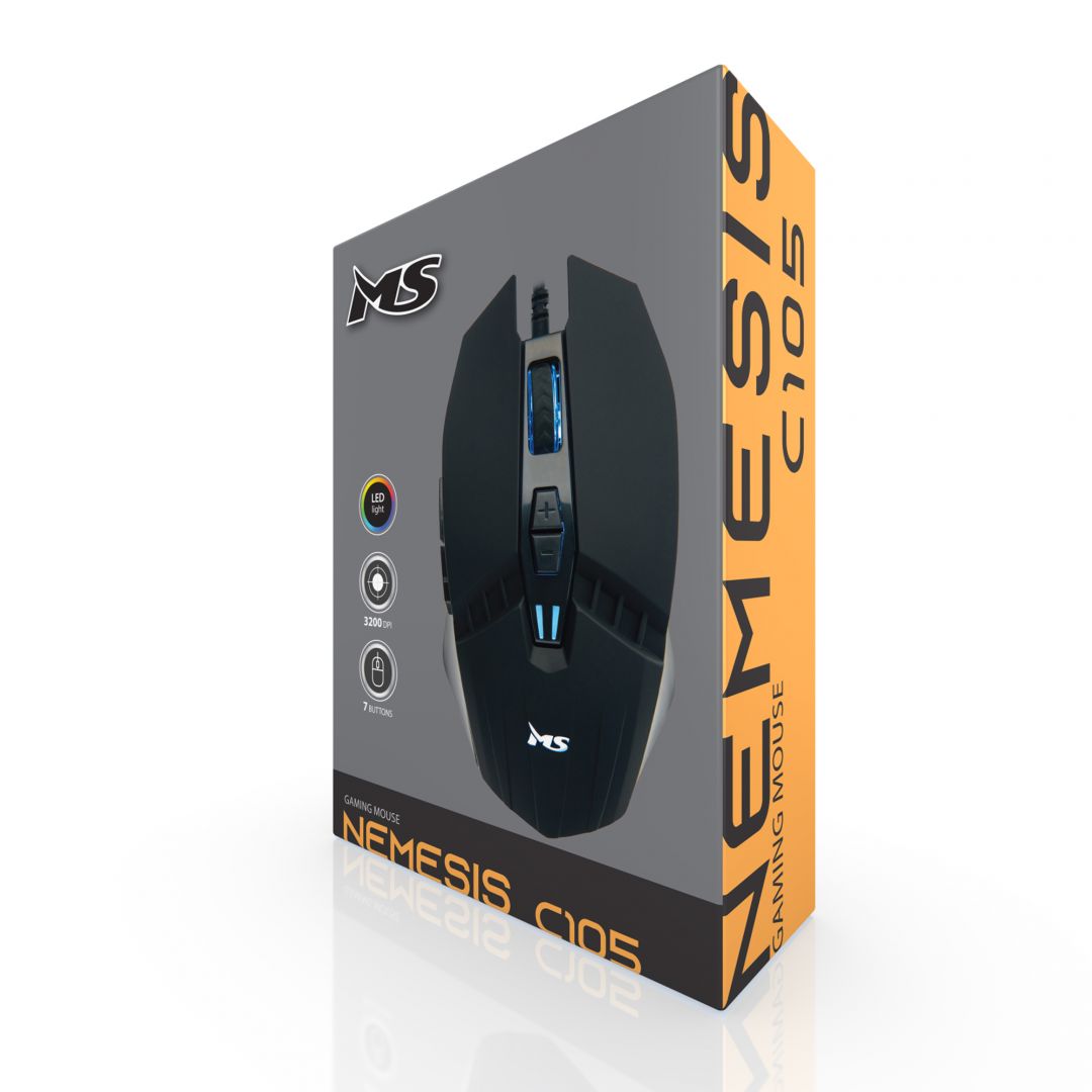 Mouse gaming Nemesis C105, MS, 3200 DPI, Negru - eMAG.ro