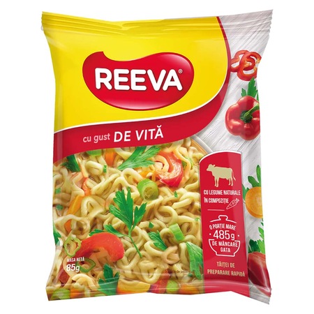 Supa Instant cu Taitei si Gust de Vita REEVA, Cantitate 85 g - eMAG.ro