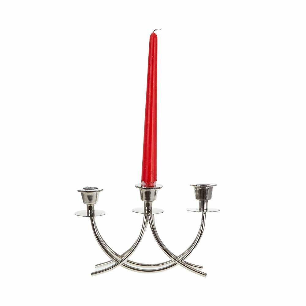 Suport lumanari - Sfesnic Mina, Vip Art, Metal, 3 lumanari, Argintiu ...