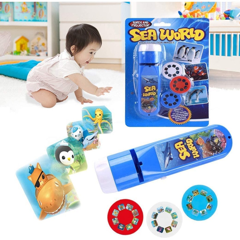 Set 2 Jucarie educativa pentru copii, lanterna cu proiector, cu ...