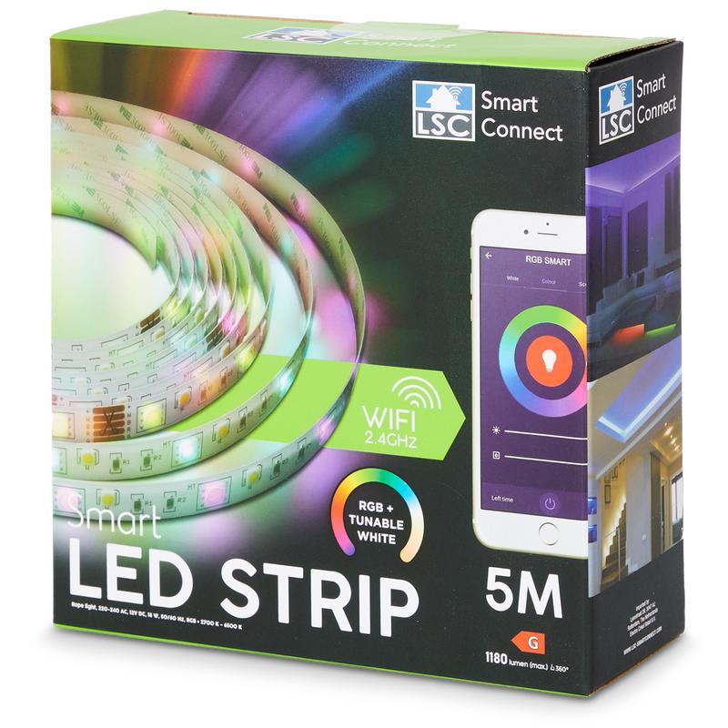Banda LED RGB LSC Smart Connect, WiFi 2,4 GHz, 5 metri - eMAG.ro