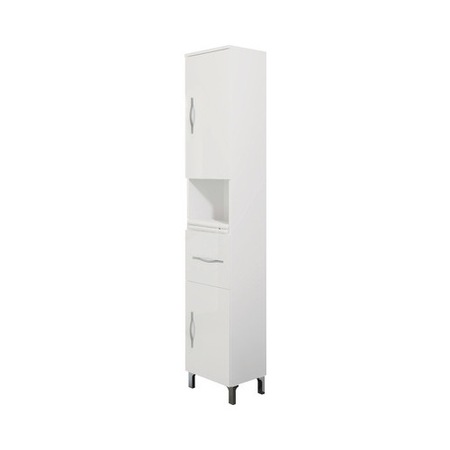 Dulap baie inalt Simona, 2 usi 1 sertar, PAL, 34 x 188 cm, alb - eMAG.ro