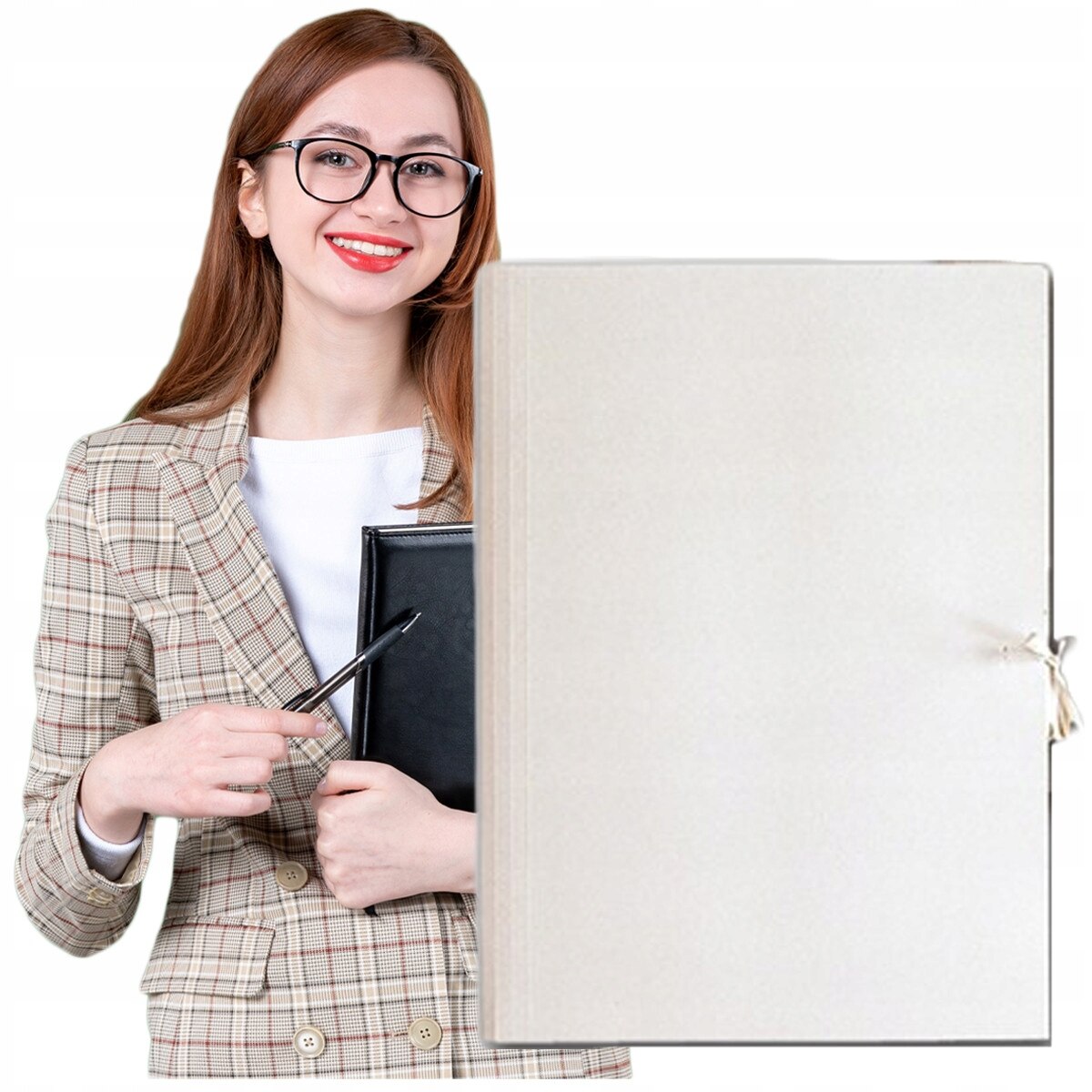 Mapa eleganta pentru documente, Cu banda, Alb - eMAG.ro