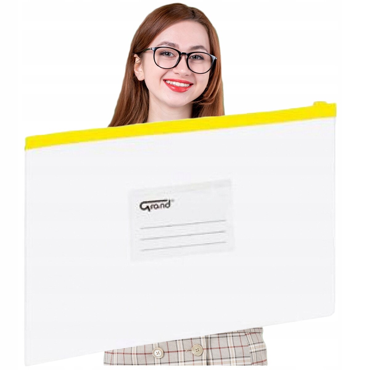 Mapa documente Grand, A5, Polipropilena, Galben/Alb - eMAG.ro