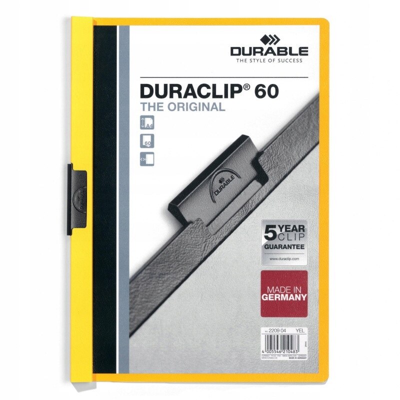 Dosar cu clips Durable, A4, PVC, Galben - eMAG.ro