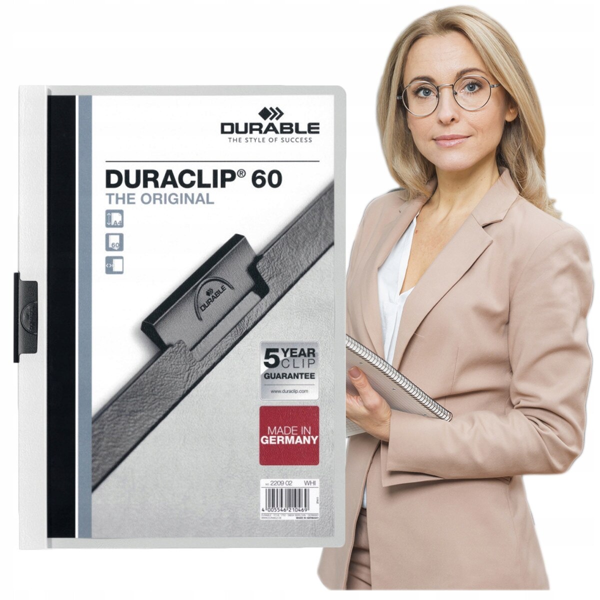 Dosar cu clips Durable, A4, PVC, Alb - eMAG.ro