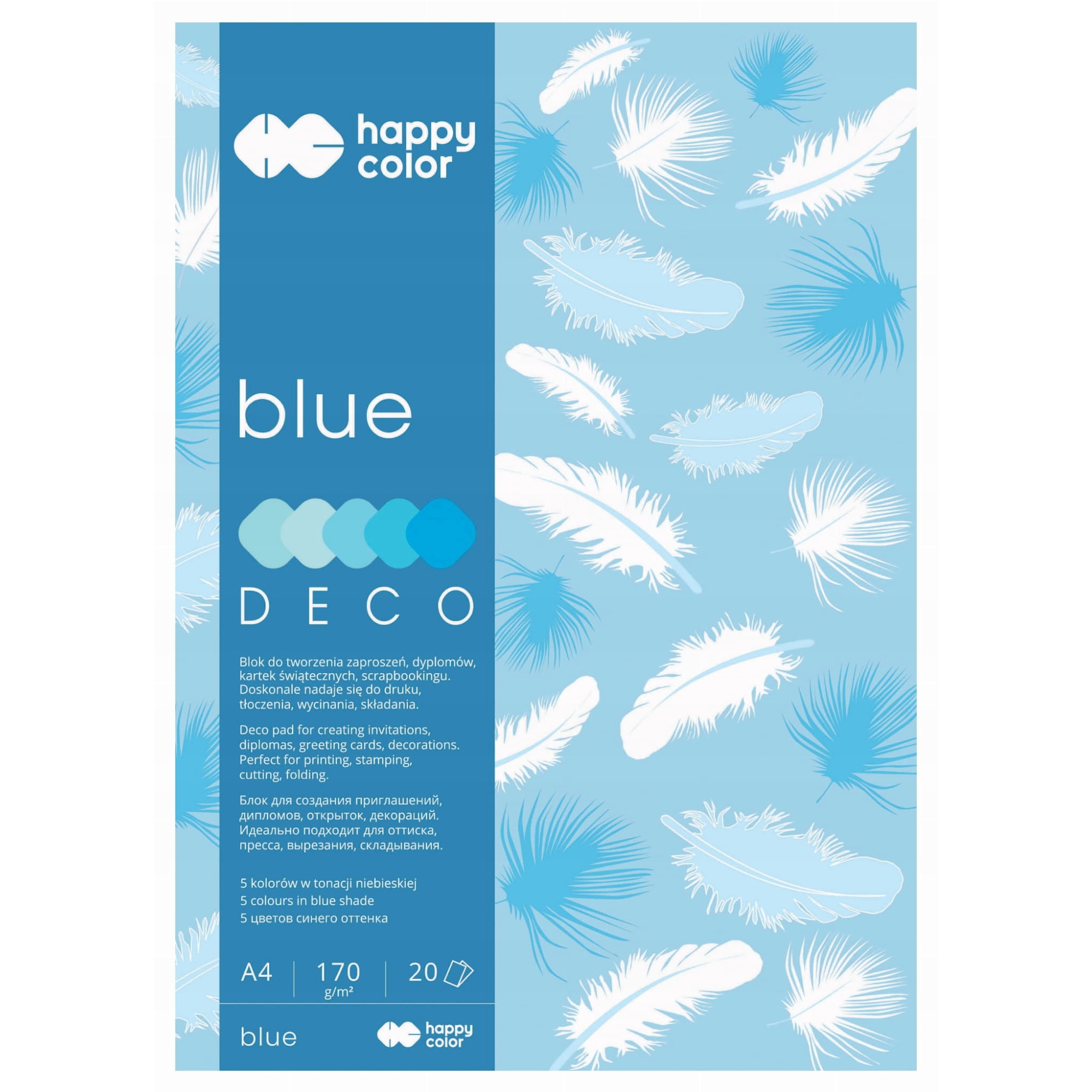 Bloc de hartii colorate, A4, Happy Color, Albastru - eMAG.ro