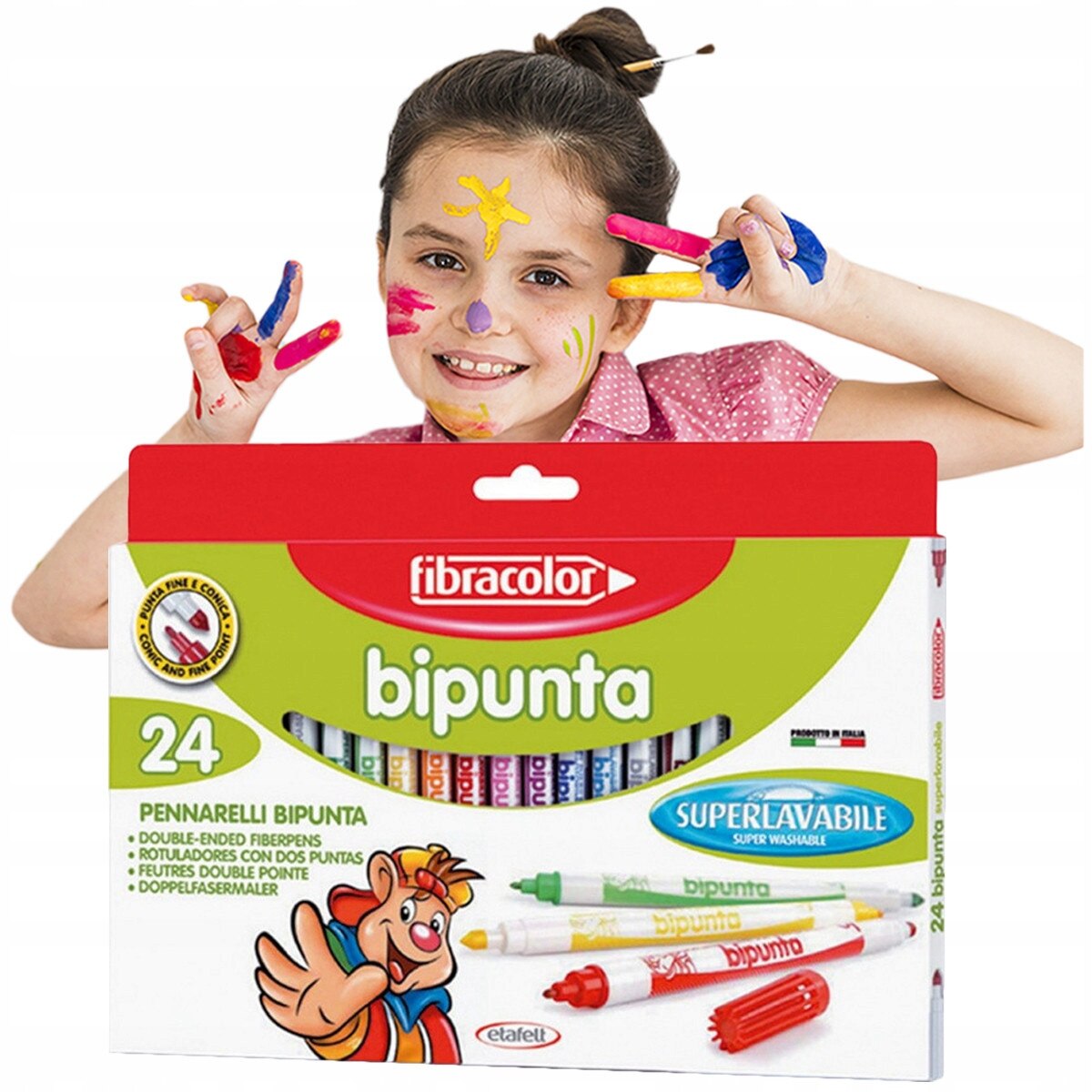Markere, Fibracolor, Cu 2 capete, 24 culori - eMAG.ro