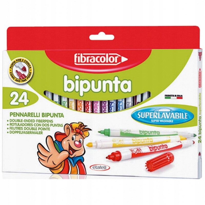 Markere, Fibracolor, Cu 2 capete, 24 culori - eMAG.ro