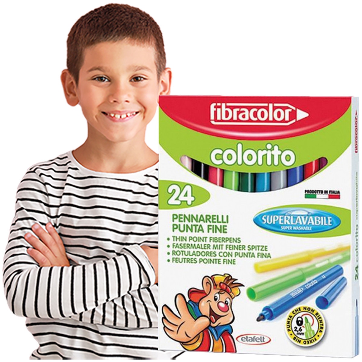 Carioci permanente, Fibracolor, 24 de culori - eMAG.ro