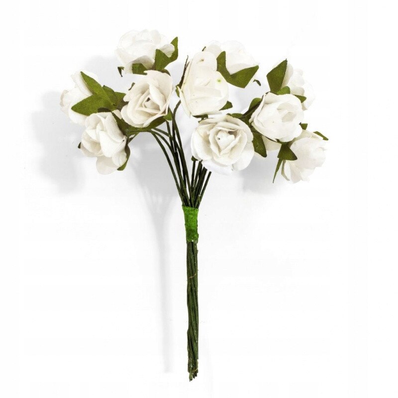 Set 12 flori decorative, Galeria Papieru, Alb - eMAG.ro