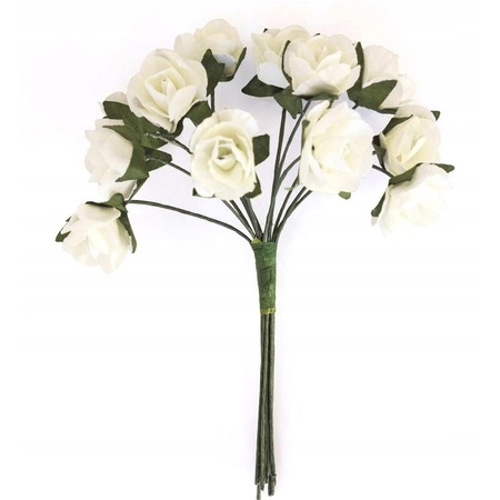 Set 12 flori decorative, Galeria Papieru, Alb - eMAG.ro