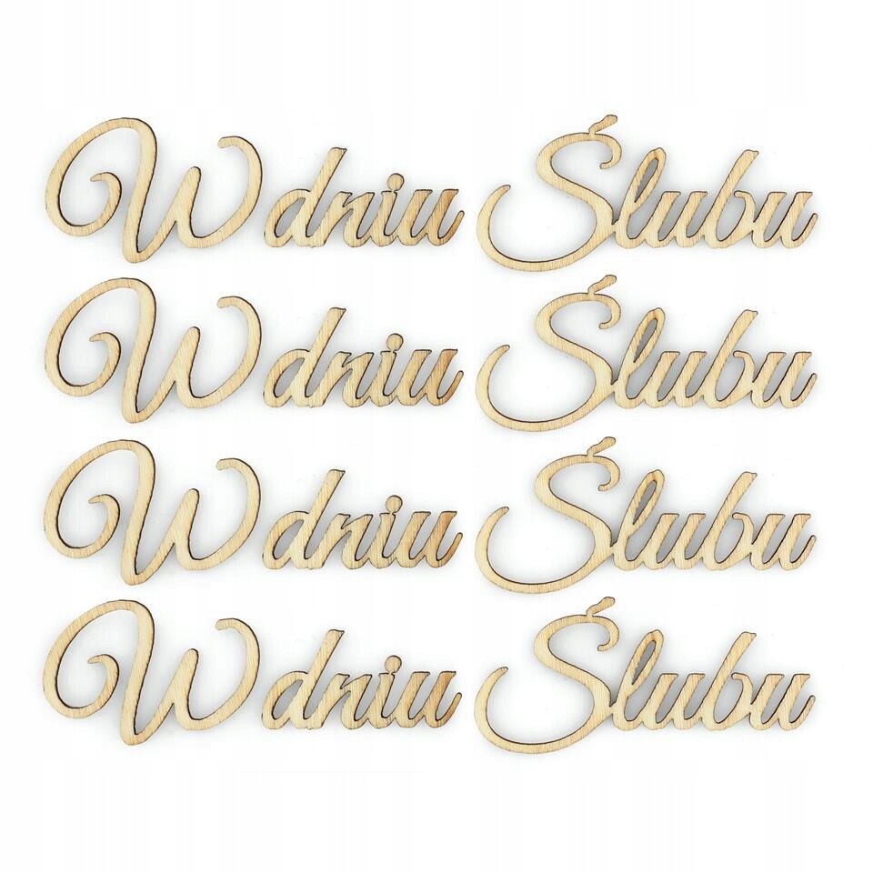 Set de 4 inscriptii pentru ziua nuntii, lemn - eMAG.ro