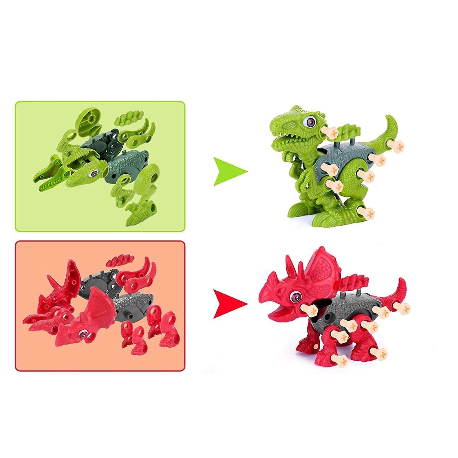 Set 2 Jucarii Interactive STEM DIY, Dinozauri de Construit, Triceratops ...