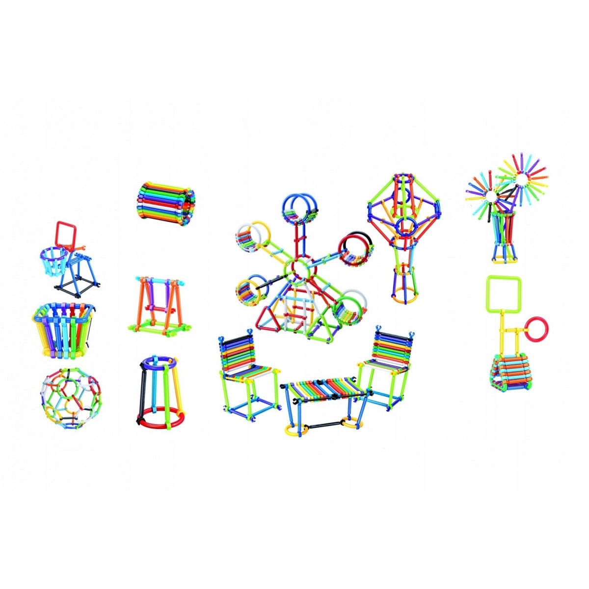 Set 360 elemente de construit, Askato, Multicolor - eMAG.ro