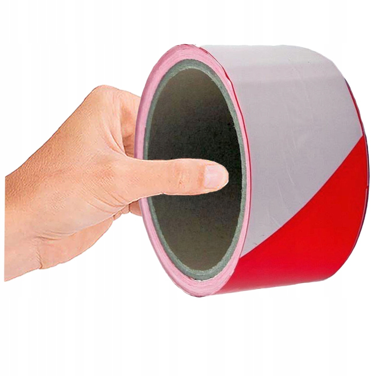 Banda adeziva de avertizare Ama, 48mm, 50m, Rosu/Alb - eMAG.ro