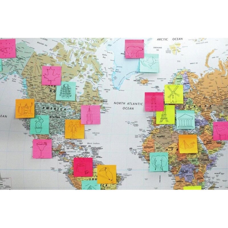 Cub din hartie cu adeziv, Post-it, Multicolor - eMAG.ro