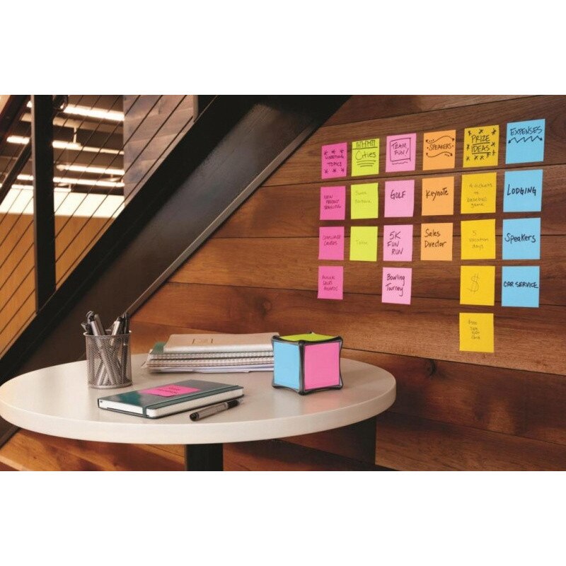Cub din hartie cu adeziv, Post-it, Multicolor - eMAG.ro
