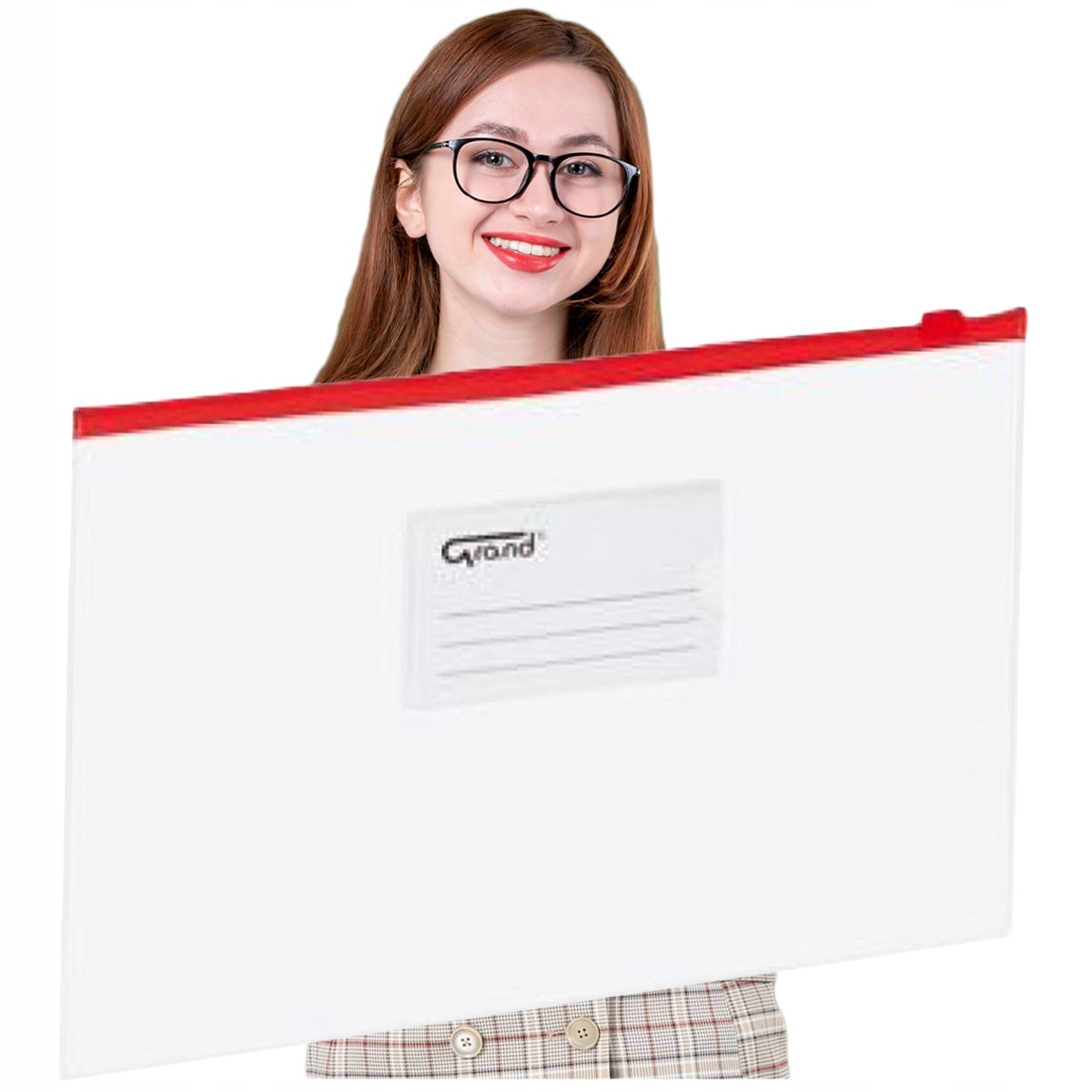 Mapa documente Grand, A4, Polipropilena, Rosu/Alb - eMAG.ro