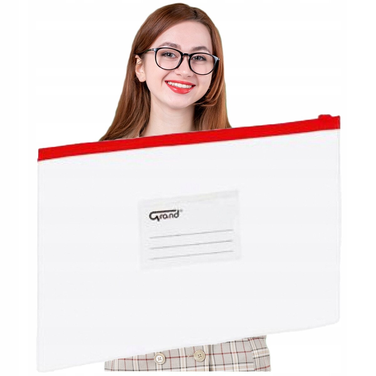 Mapa documente Grand, A5, Polipropilena, Rosu/Alb - eMAG.ro