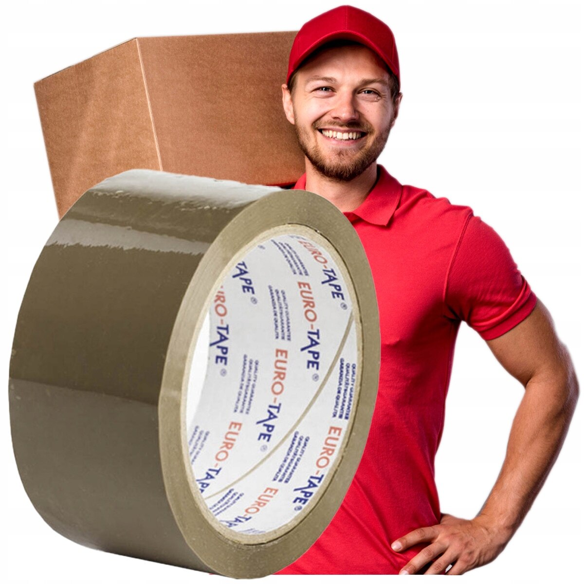 Banda adeziva scotch Euro Tape, 48mm, 100m, Maro - eMAG.ro