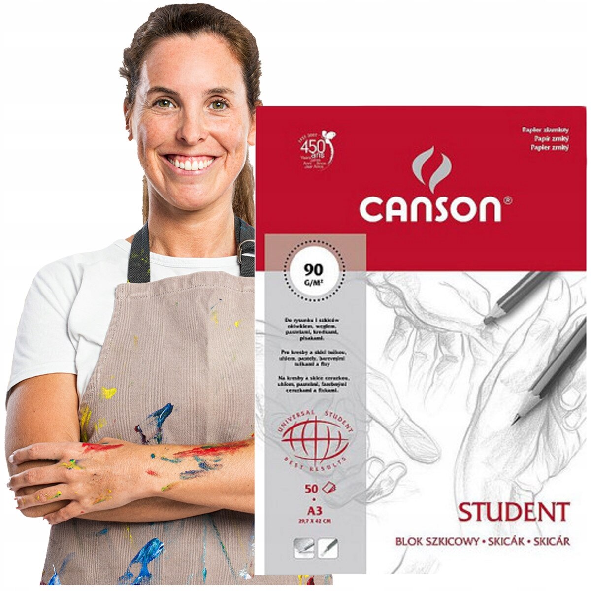 Bloc de schite, A3, 90g/m2, 50 pagini, Alb - eMAG.ro