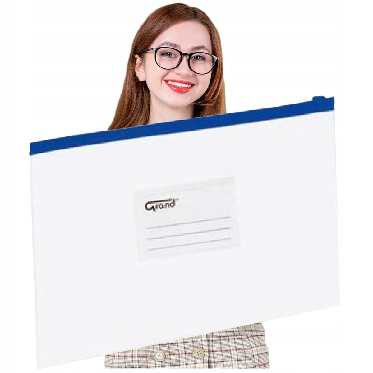 Mapa documente Grand, A4, Polipropilena, Albastru/Alb - eMAG.ro