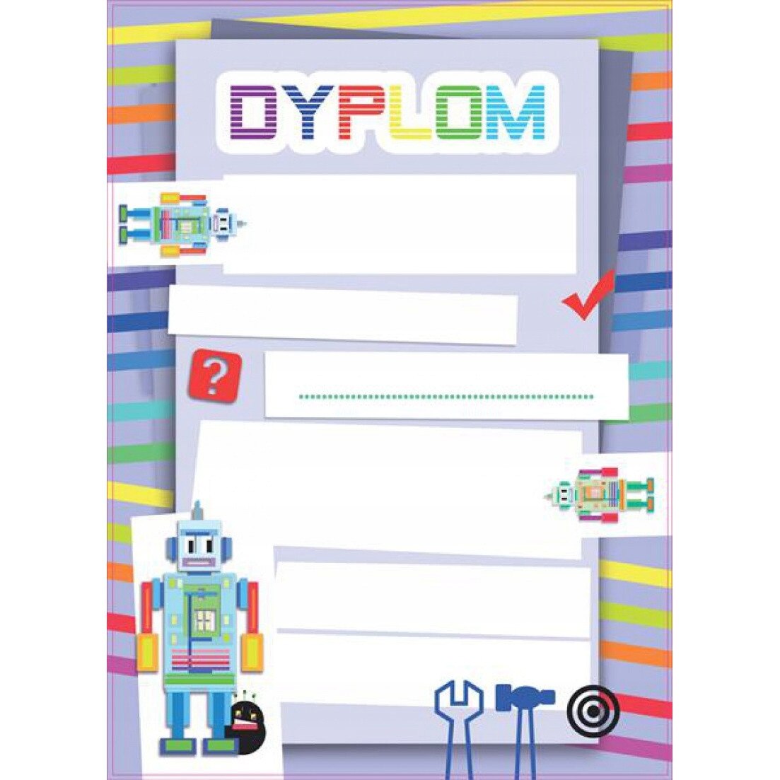 Diploma pentru copii, Beniamin, Robot, Multicolor - eMAG.ro